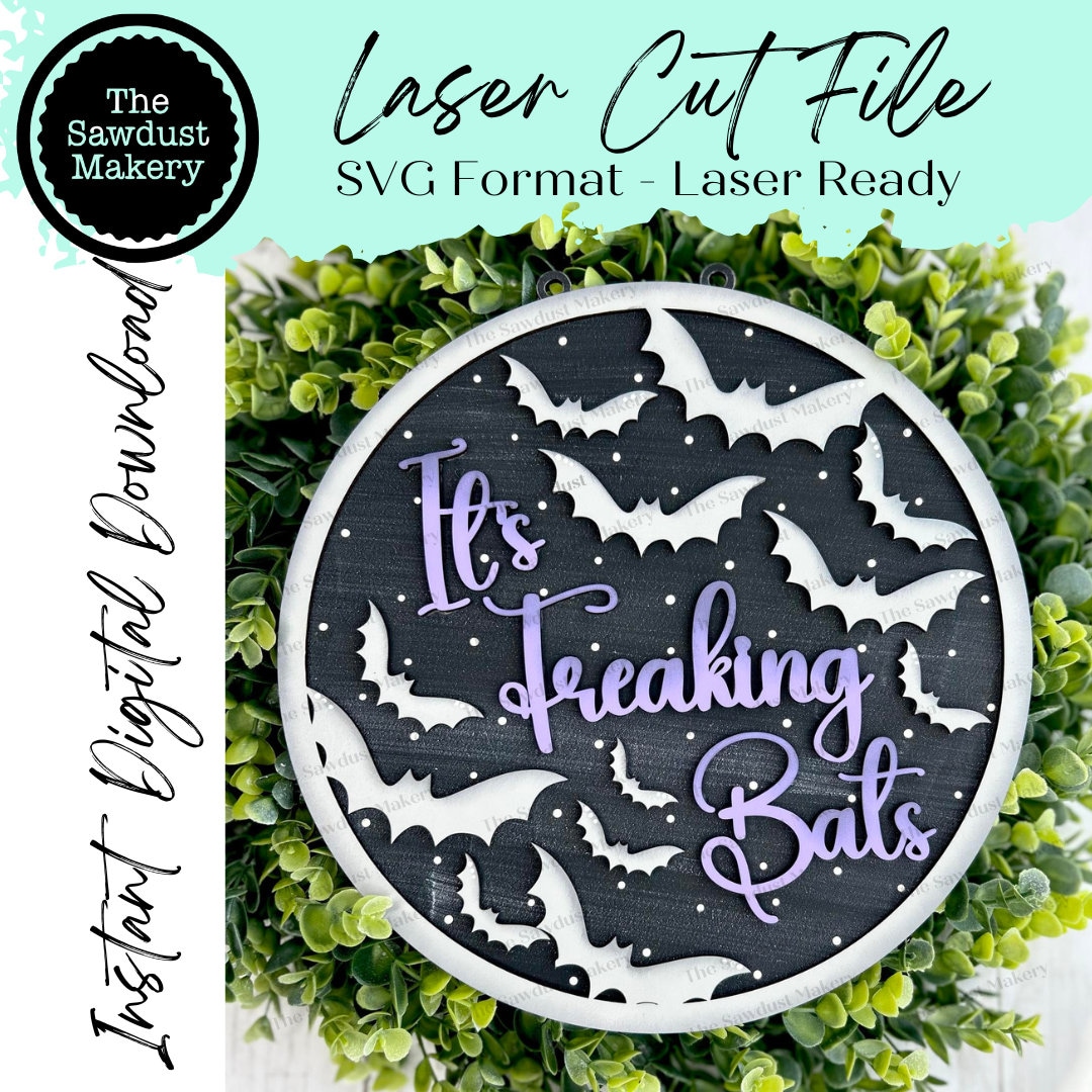 It's Freaking Bats Door Hanger | Halloween | Door Hanger | SVG File ...