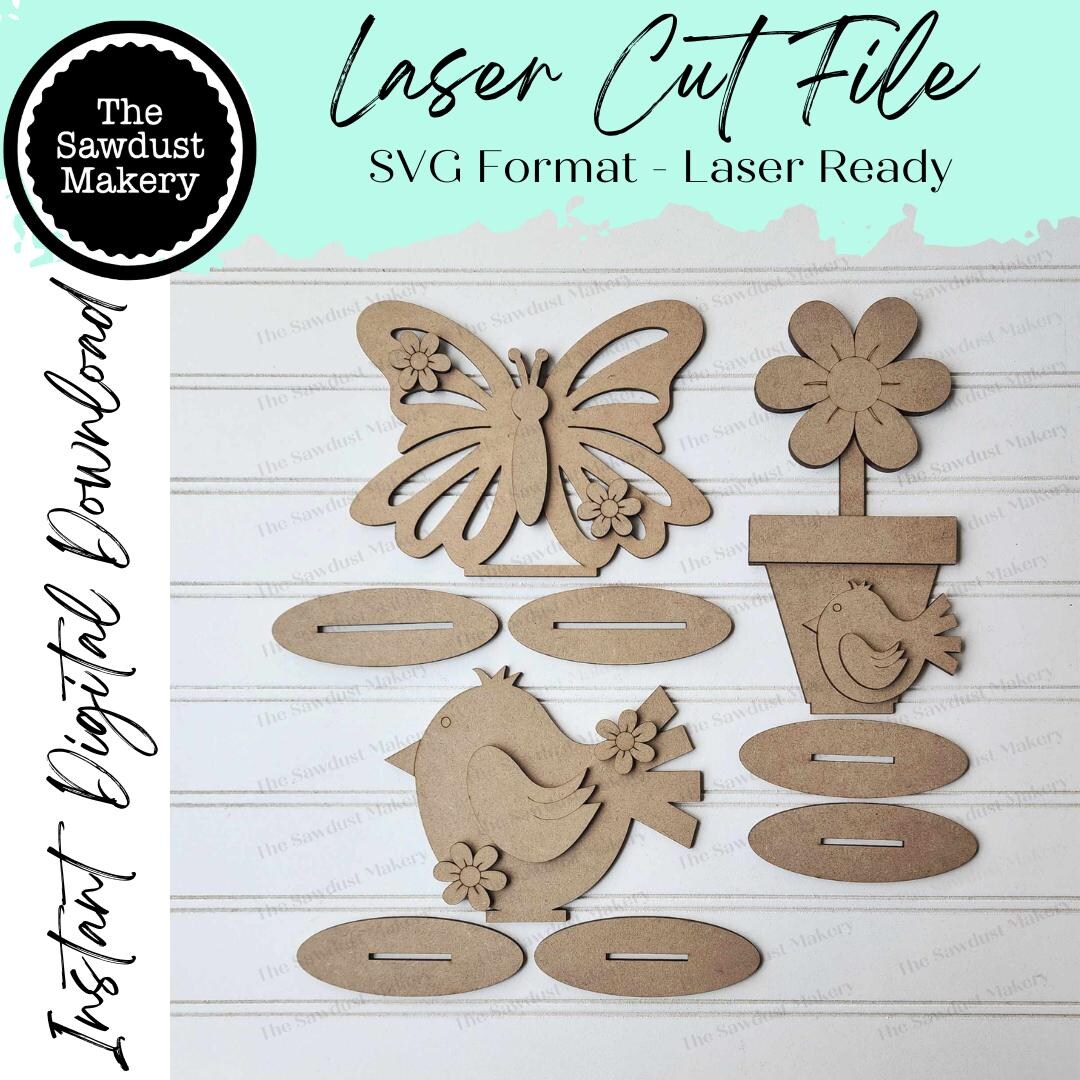 Spring Shelf Sitter SVG | Spring Laser Cut File | Laser SVG | Glowforge ...