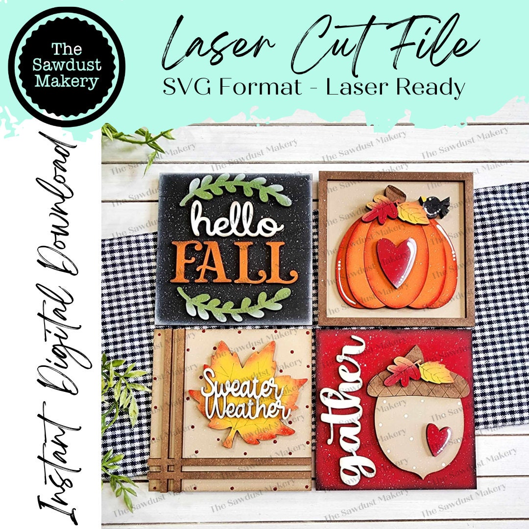 Fall Harvest Sign Laser Cut File | Laser Cut File | Interchangeable ...