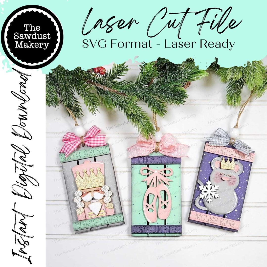 Nutcracker Pallet Christmas Ornament Bundle Laser Cut SVG File ...