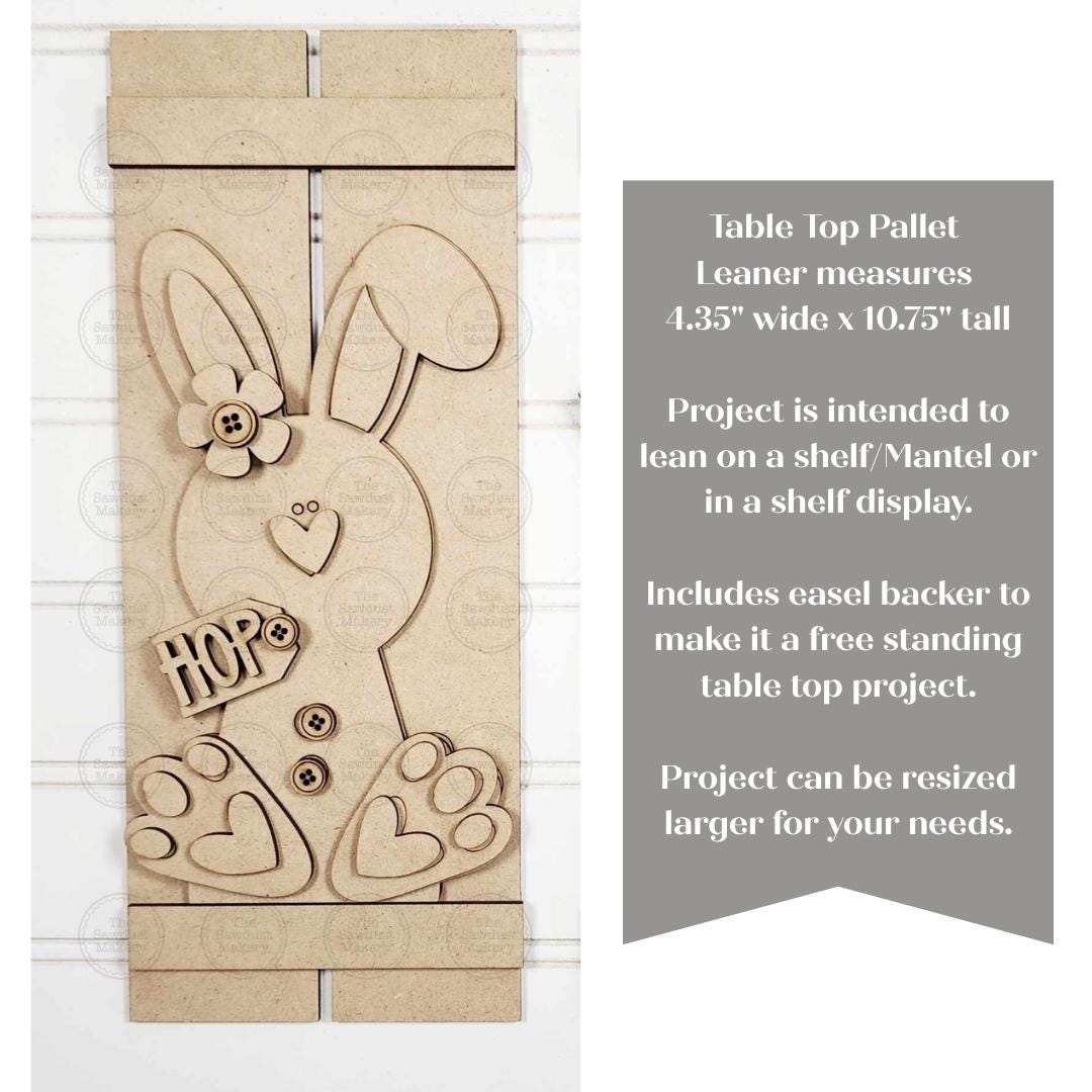 Prim Bunny Table Top Pallet Leaner SVG File | Laser Cut File | Easter ...