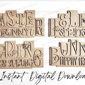 Add-on Mini Easter and Spring Word Block 5 & 6 Letter Sets | Mini Word ...