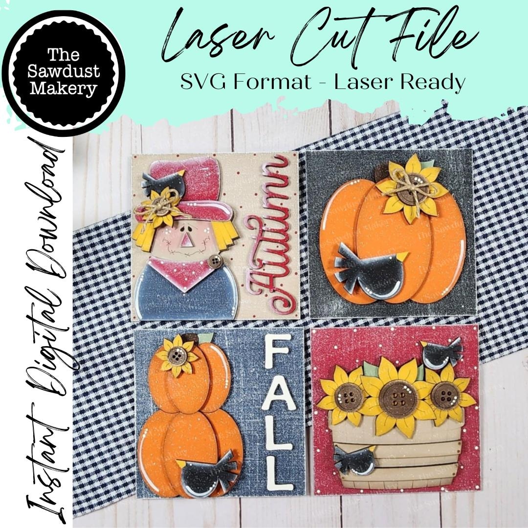 Autumn Scarecrow Fall Sign Laser Cut File | Laser Cut File ...