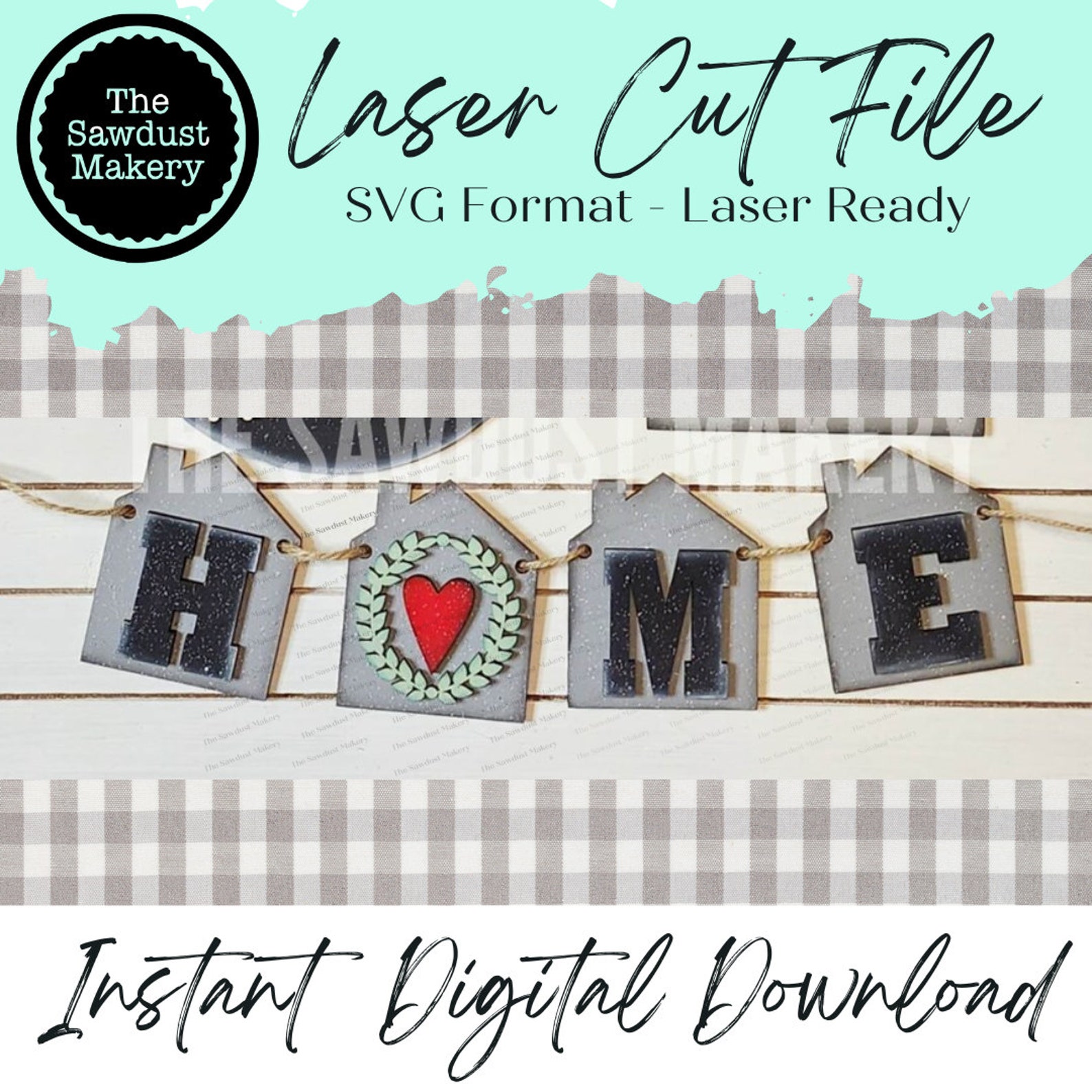 Home Banner SVG | Laser Cut File | Glowforge | Home SVG | Banner SVG ...