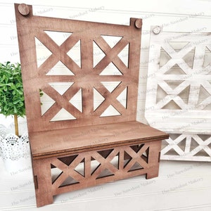 Farmhouse Chair Display Stand SVG | Display Bench SVG | Laser Cut File ...
