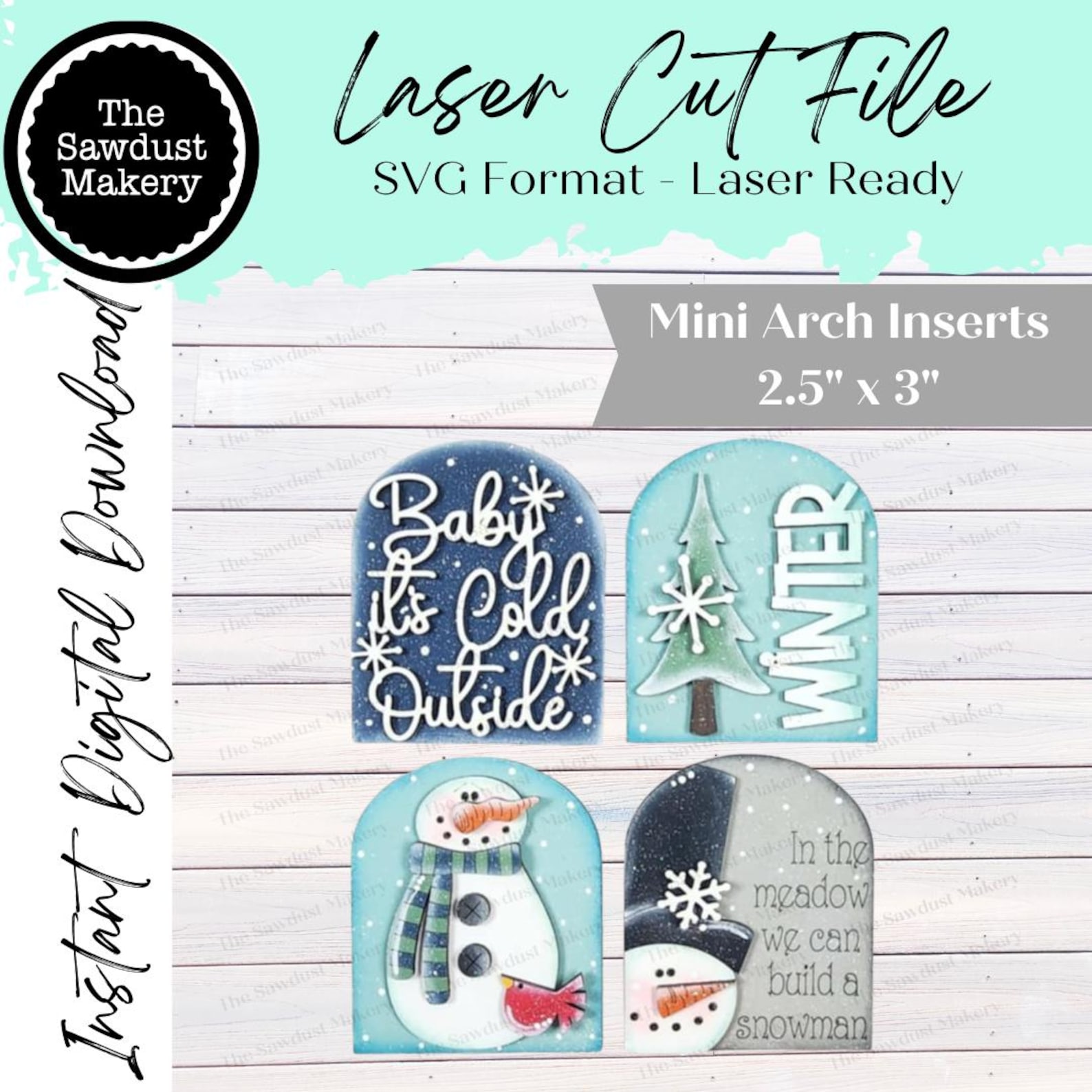 Snowman Winter Mini Arch Sign Set SVG Sign Bundle | Seasonal ...