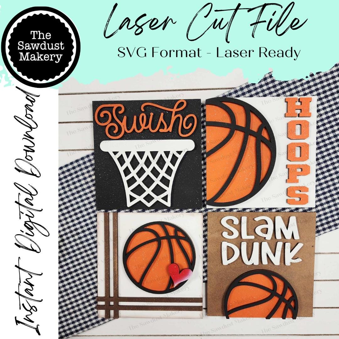 Basketball Sign Bundle Sign Laser SVG File | Laser Cut File ...
