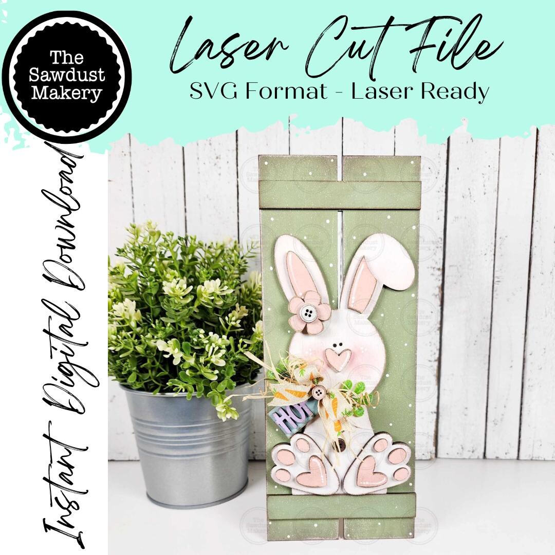 Prim Bunny Table Top Pallet Leaner SVG File | Laser Cut File | Easter ...