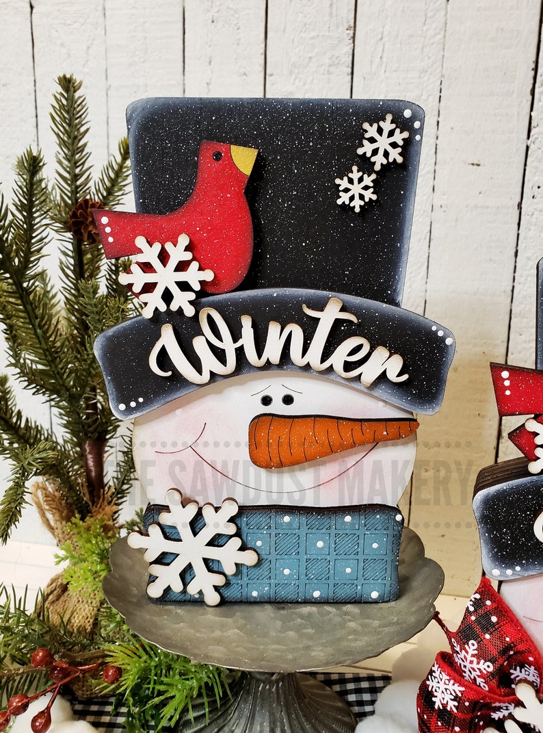 Chunky Winter Snowman Head SVG Snowman Laser Cut File Let It - Etsy