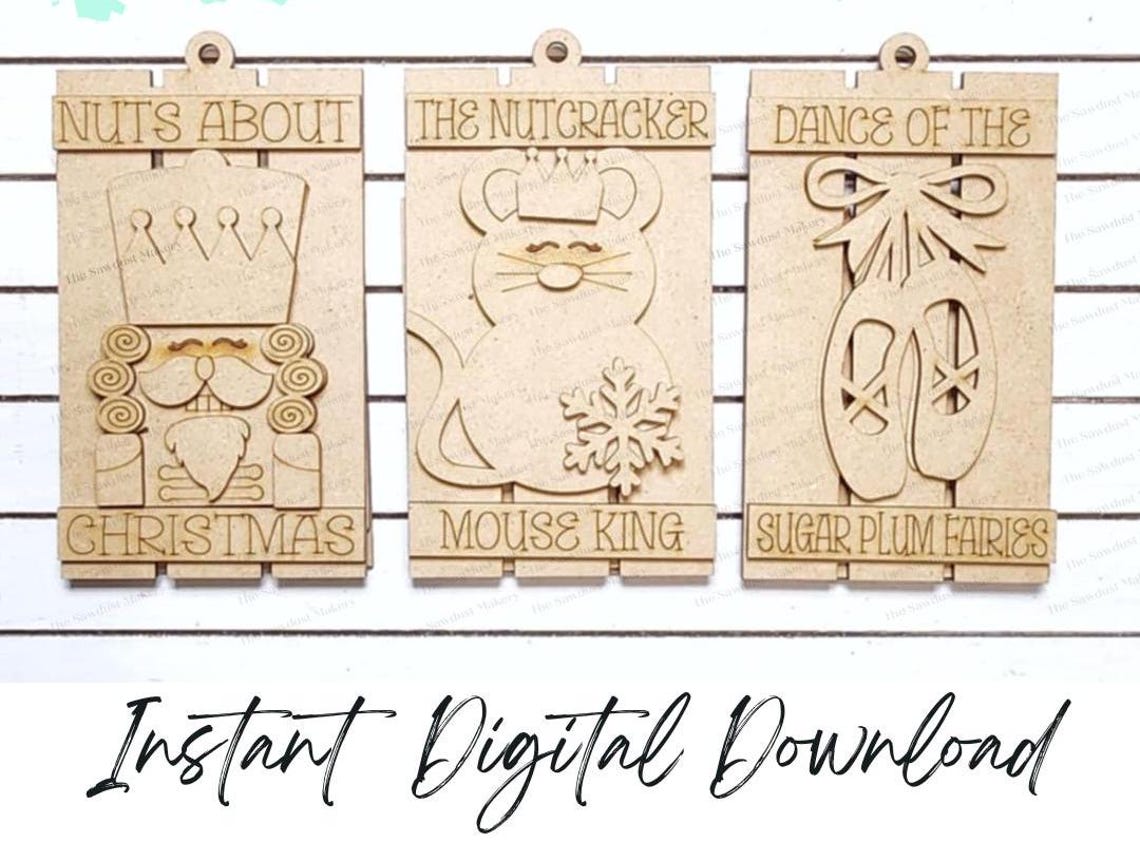 Nutcracker Pallet Christmas Ornament Bundle Laser Cut SVG File ...