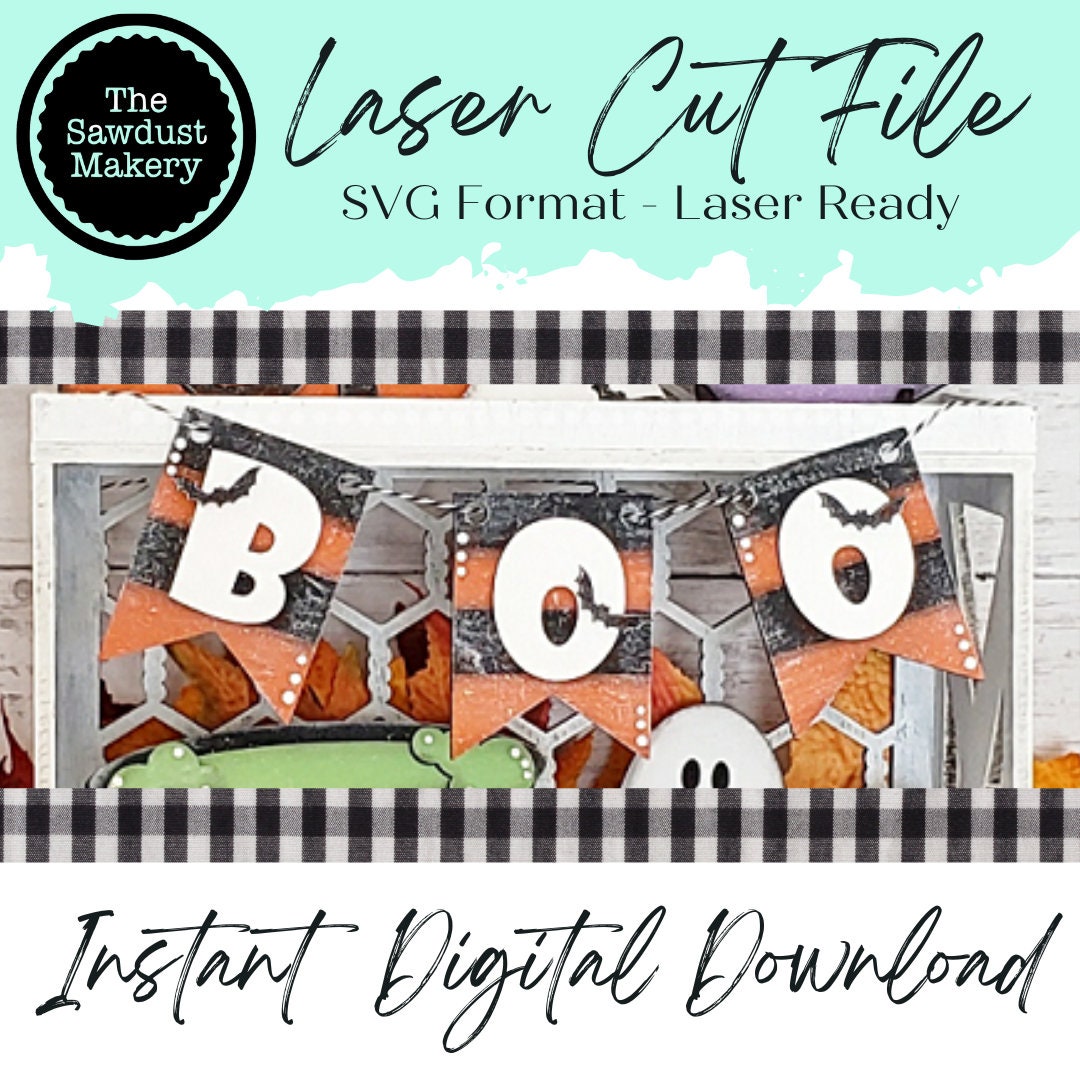 Halloween Boo Banner SVG | Laser Cut File | Glowforge | Halloween SVG ...