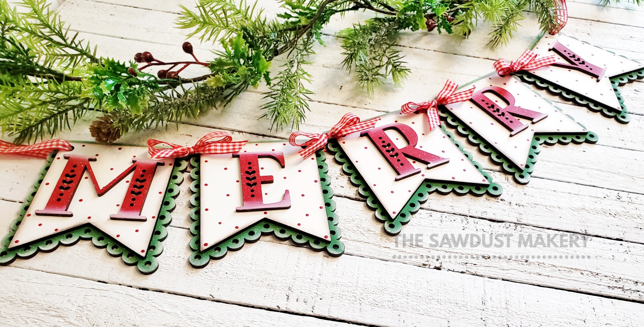Merry Banner SVG | Laser Cut File | Glowforge | Christmas SVG | Be ...
