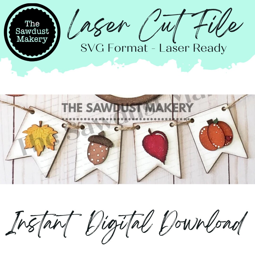 Fall Banner SVG | Laser Cut File | Glowforge | Fall Leaf SVG | Banner ...