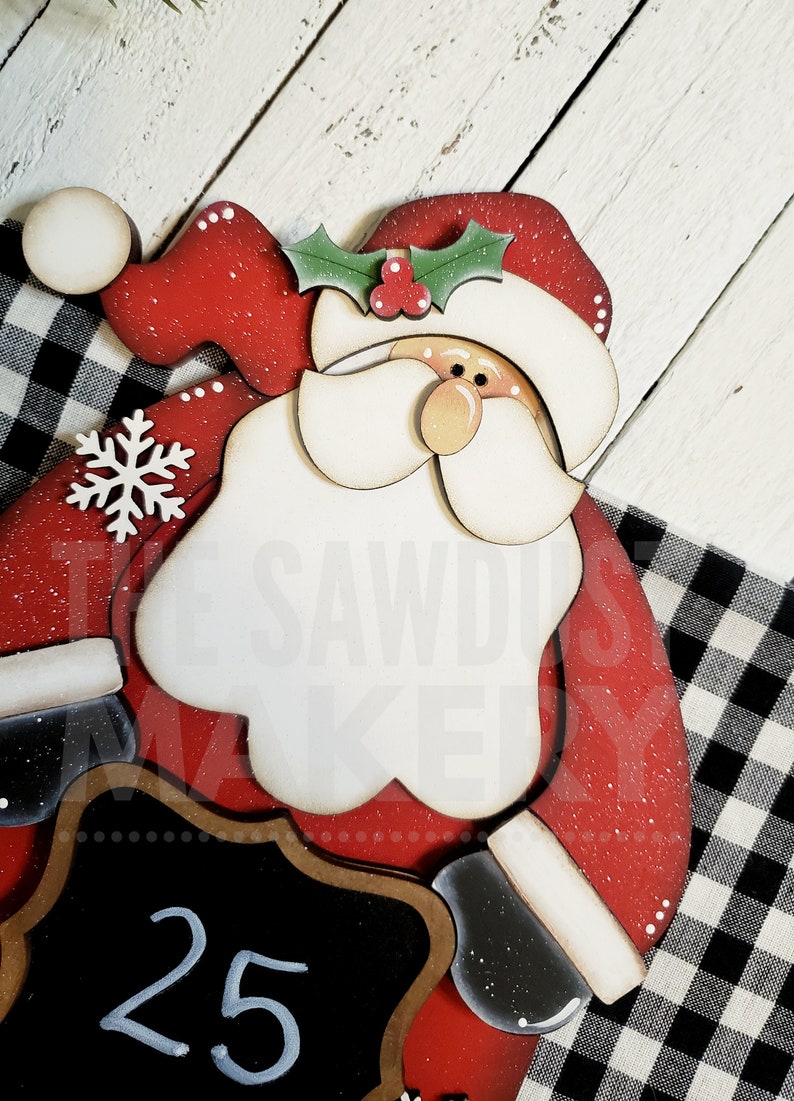 Santa Countdown SVG File Laser Cut File Standing Santa SVG - Etsy