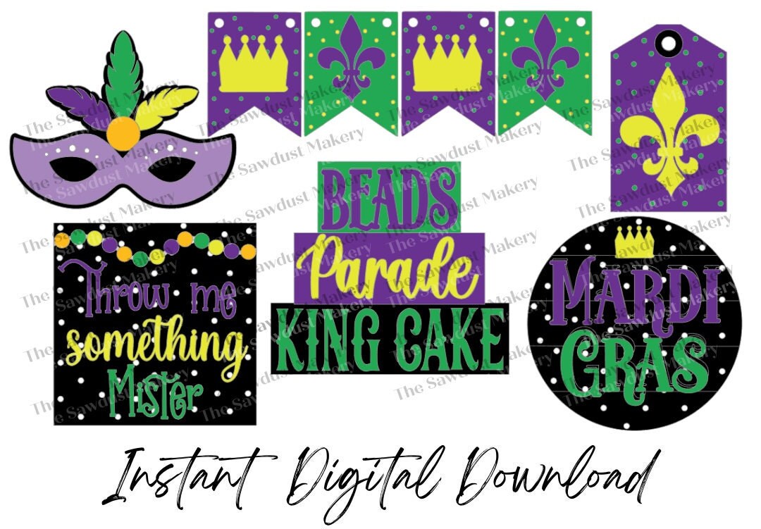 Mardi Gras Tiered Tray SVG File | Bunny Svg | Laser Cut File ...