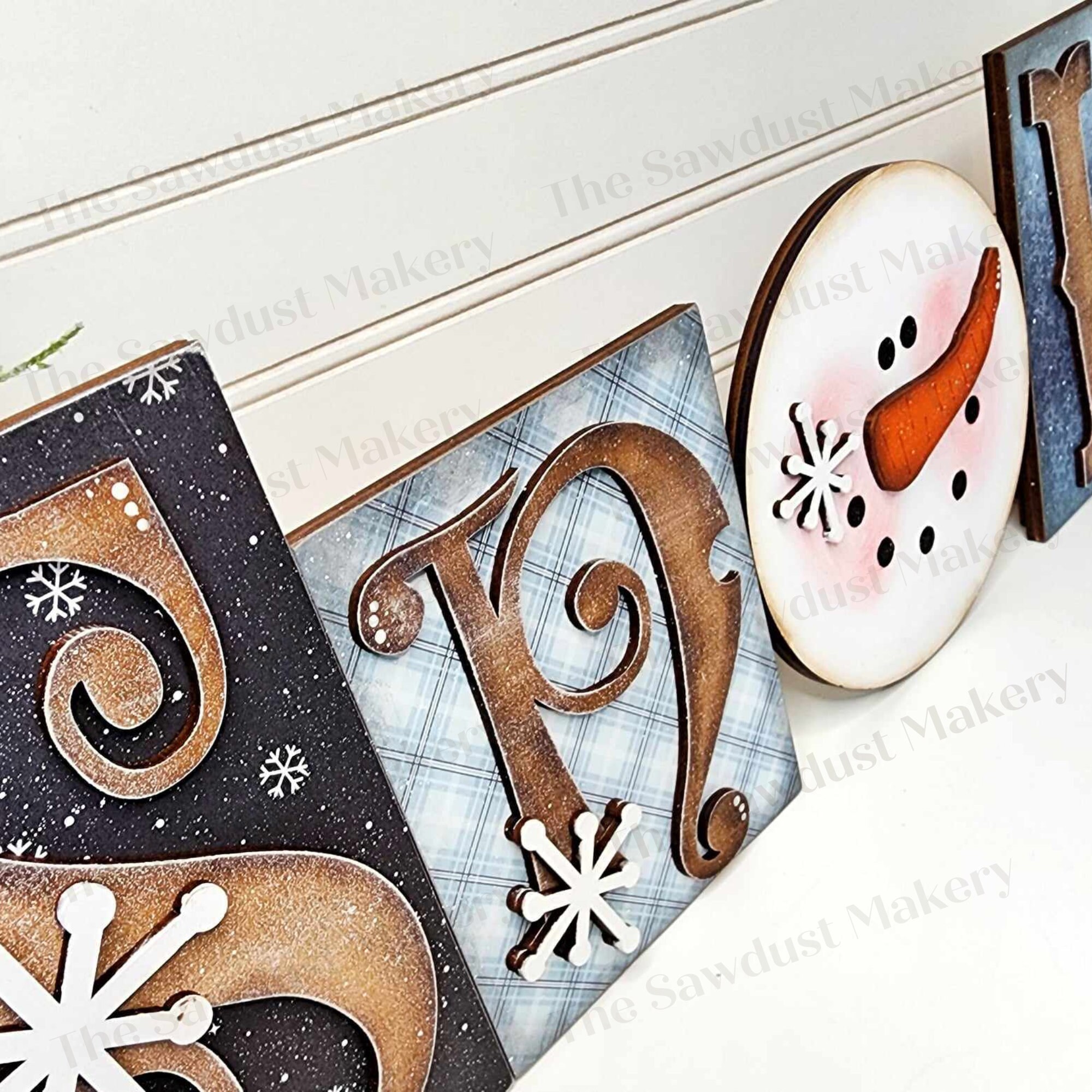 Snow Word Block SVG | Christmas Word Block SVG | SVG File | Laser Cut ...
