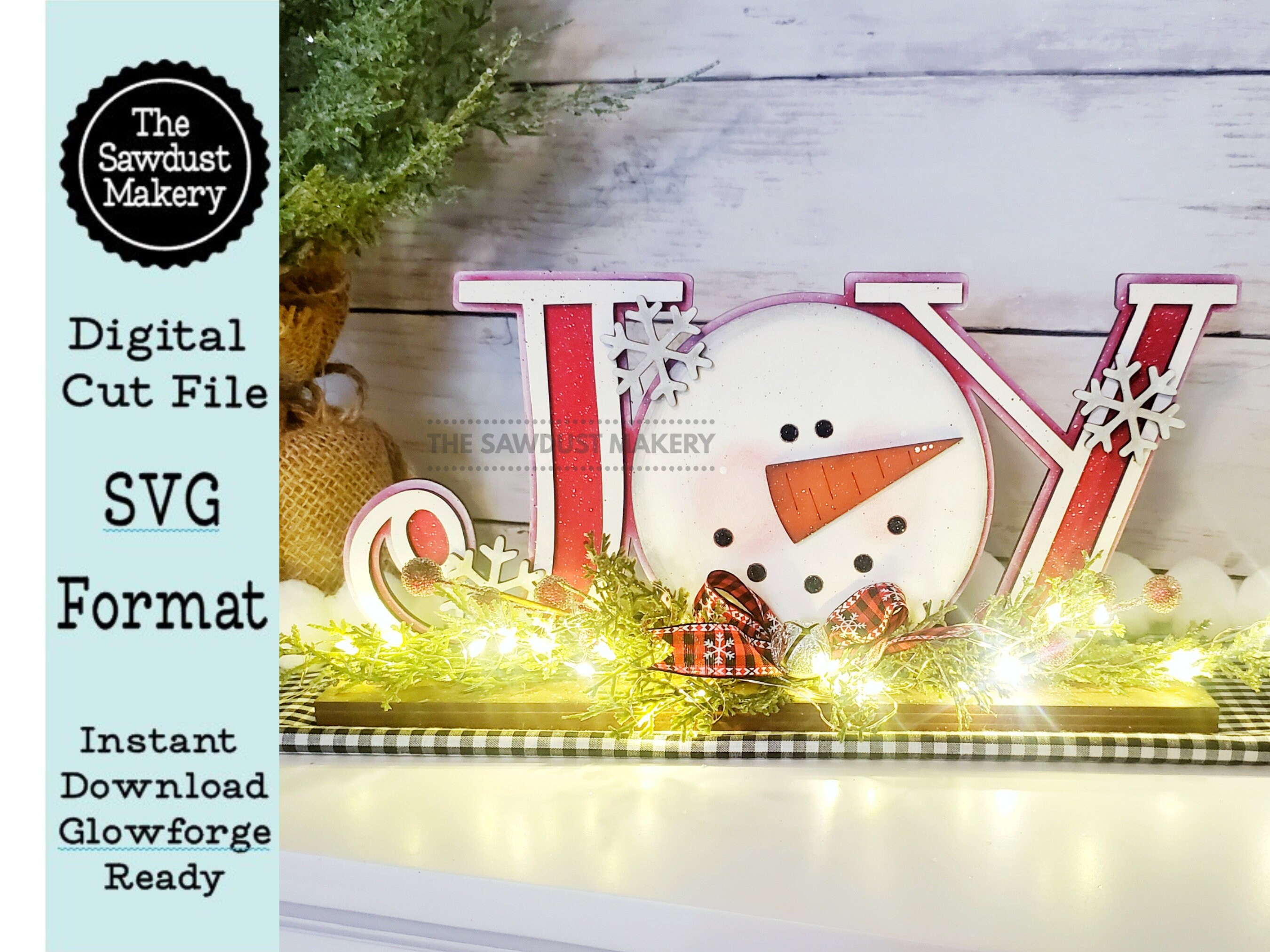 Joy Standing Snowman Shelf Sitter SVG Snowman Laser Cut File - Etsy