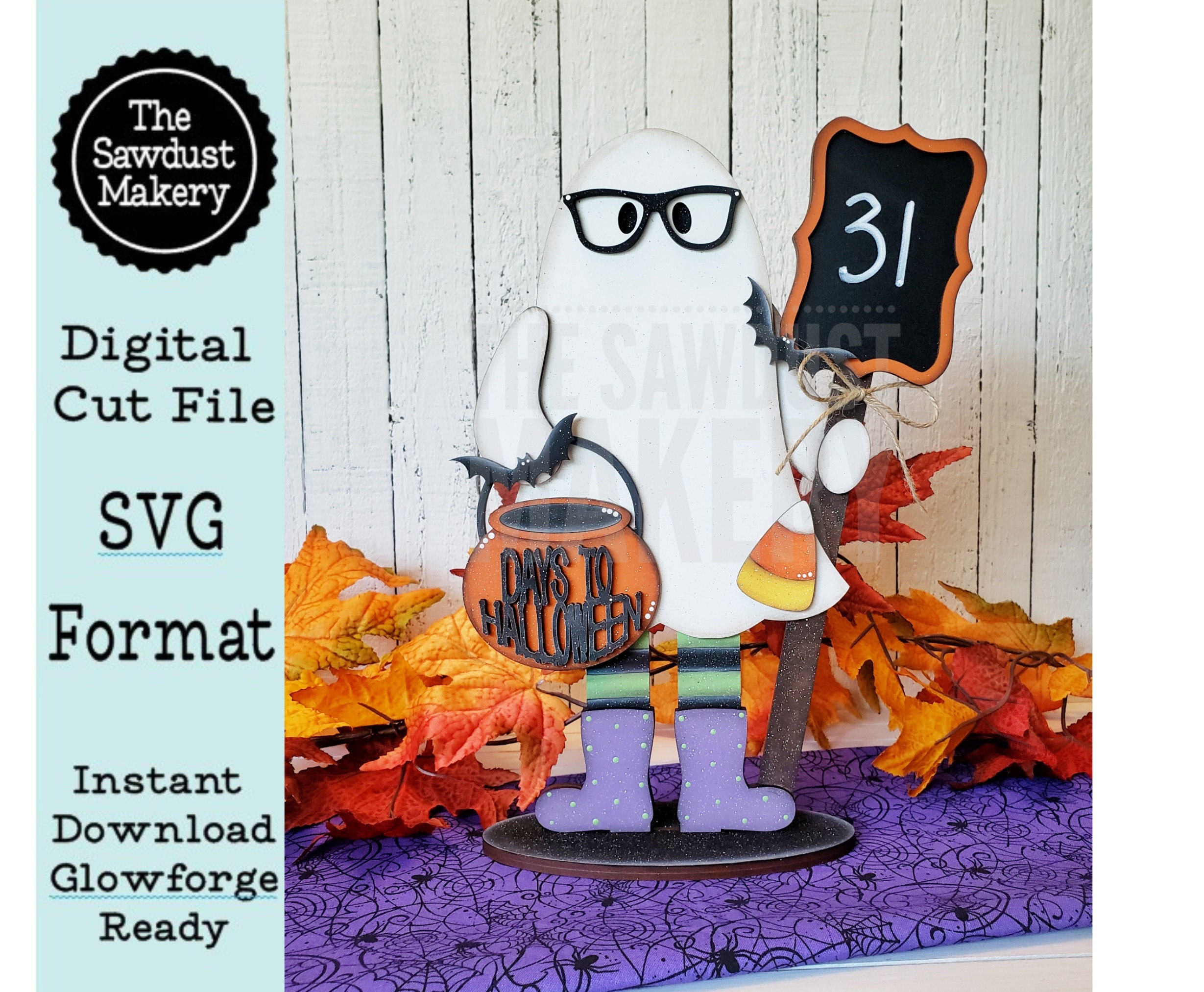 Halloween Ghost Countdown SVG File | Laser Cut File | Standing Ghost ...