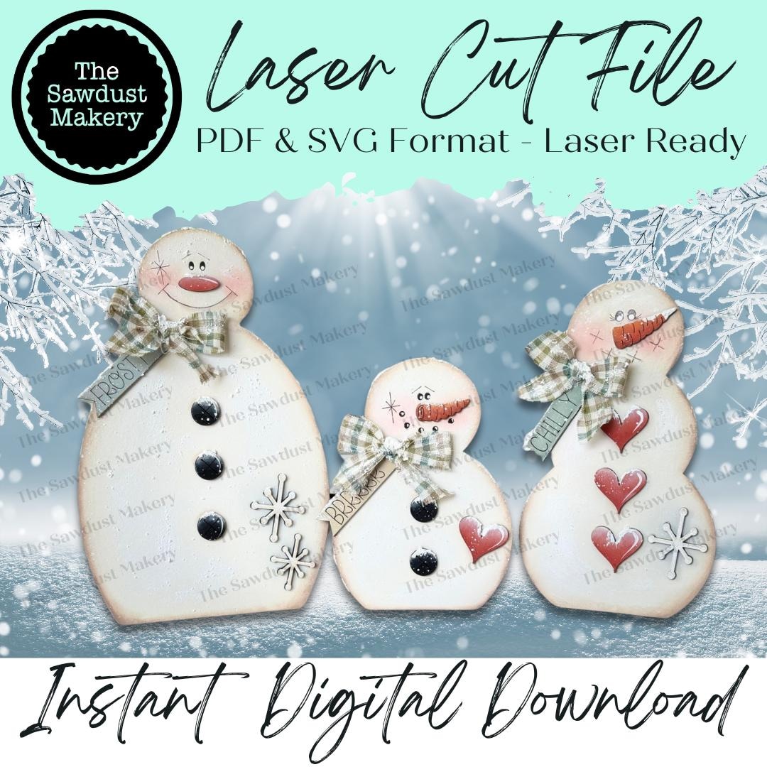 Prim Winter Snow Family SVG & PDF File | Laser Cut File | Winter Svg ...