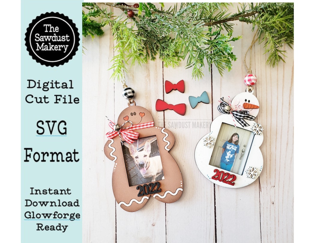 Christmas Photo Frame Ornaments SVG File | Laser Cut File | Ornament ...