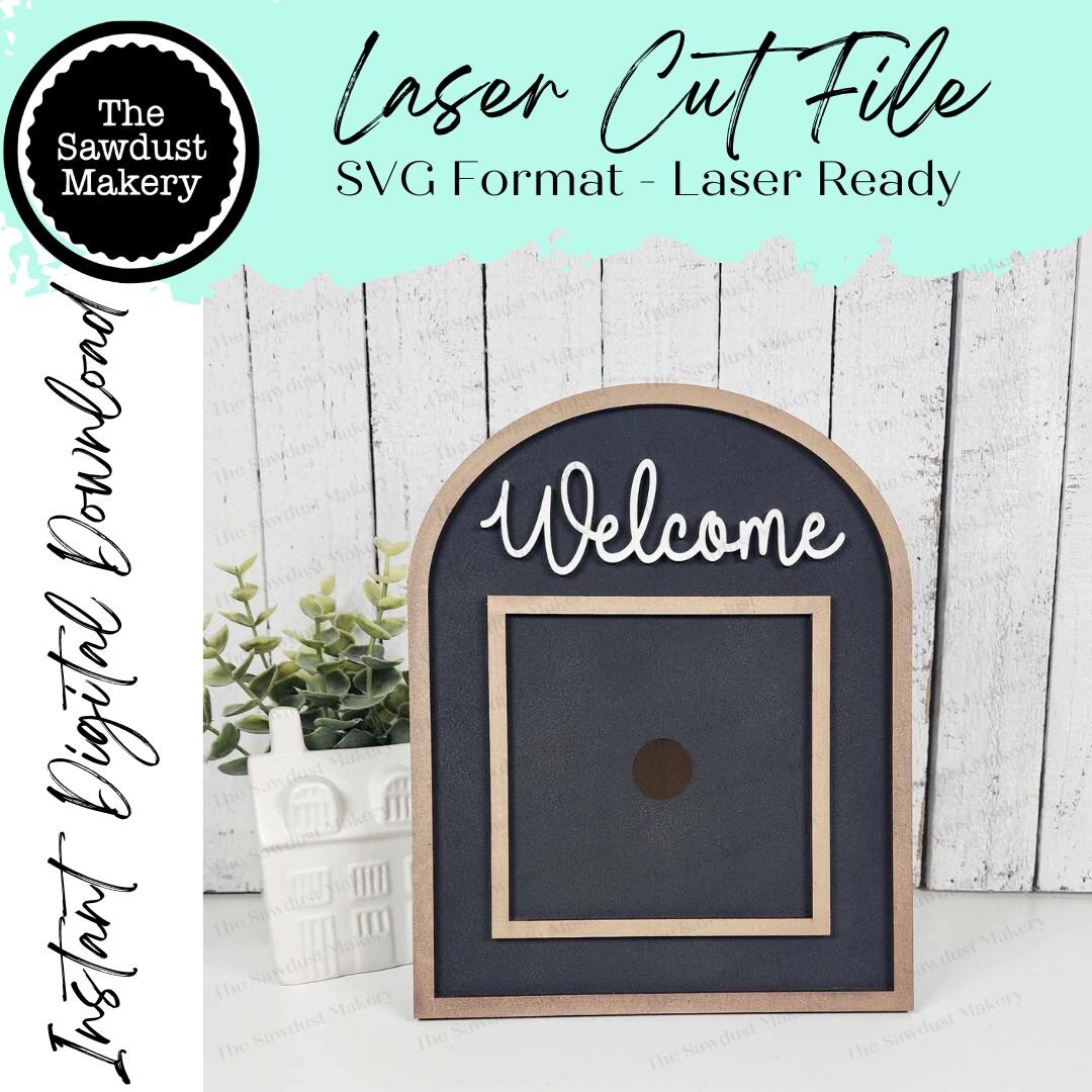 Interchangeable Welcome Arched Boho Sign Frame SVG | Laser Cut File ...