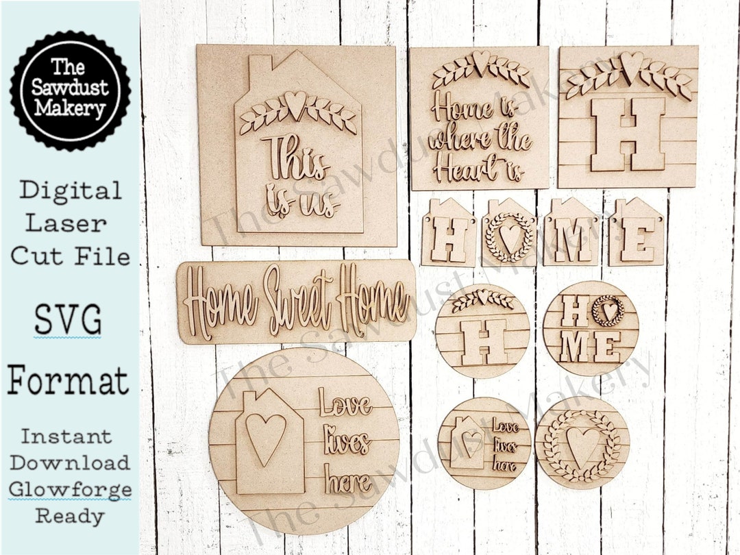 Home Sweet Home Bistro Bundle Interchangeable SVG File Laser Cut File ...