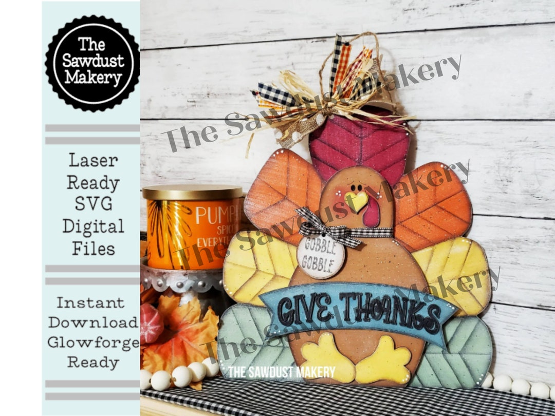 Turkey Door Hanger Thanksgiving Door Hanger SVG File Laser Cut File ...