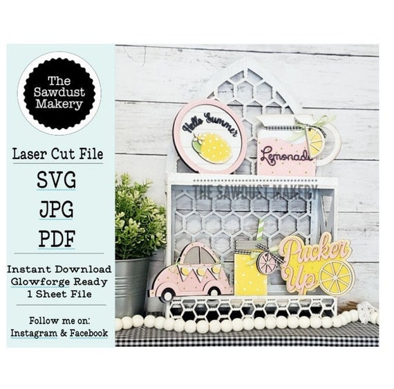 Lemonade Summer SVG File Laser Cut File Pucker up Lemons | Etsy
