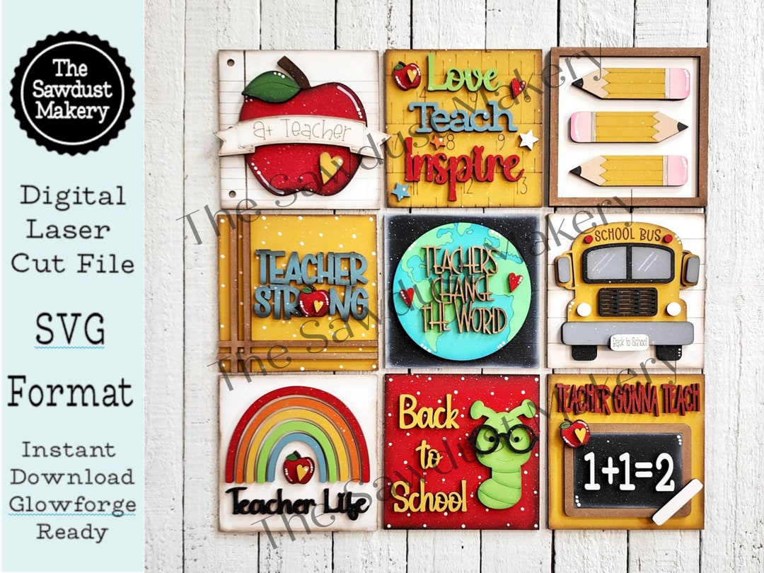 Teacher Appreciation Back to School Laser Cut File | Farmhouse ...