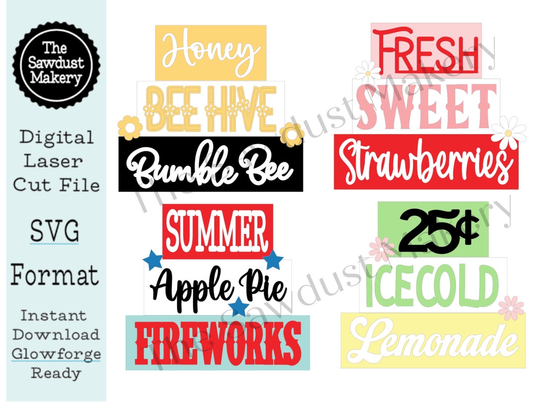 Summer Word Stackers Summer Mini Block SVG SVG File Laser Cut File ...