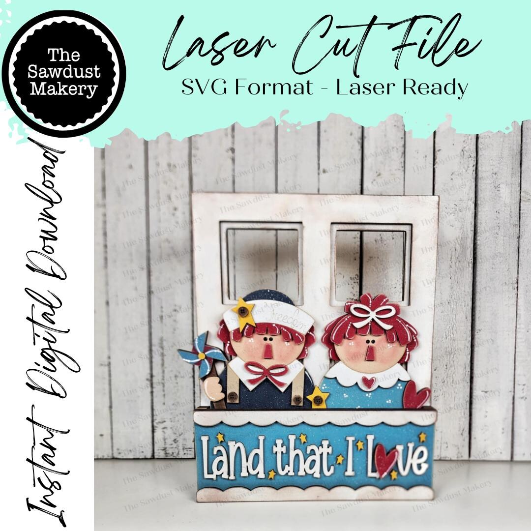 Add-on for Interchangeable Window Box | Prim Raggedy Ann & Andy Box ...