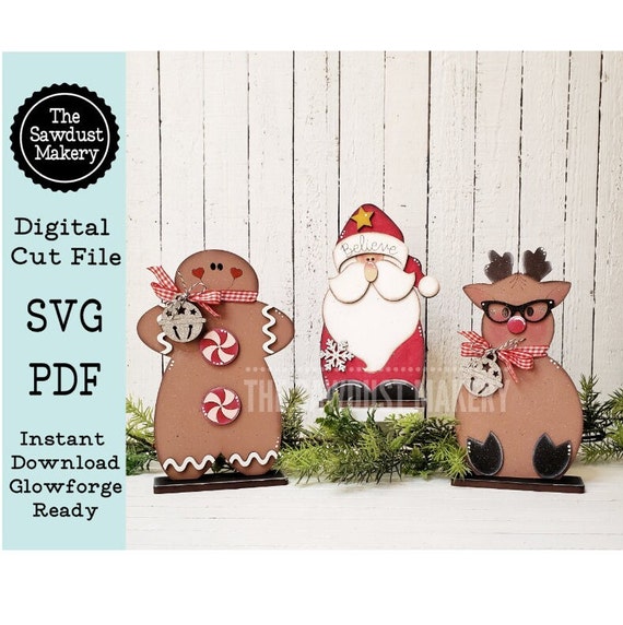 Standing Holiday Christmas SVG File Laser Cut File - Etsy