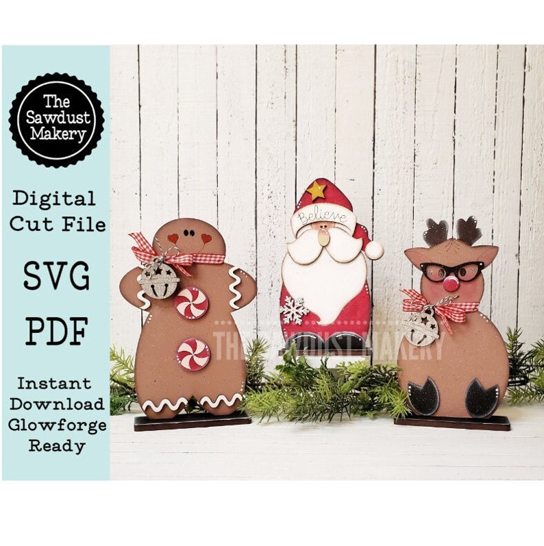 Standing Holiday Christmas SVG File Laser Cut File - Etsy