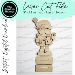 Standing Mini Santa SVG File Lucky Laser Cut File Christmas SVG File ...