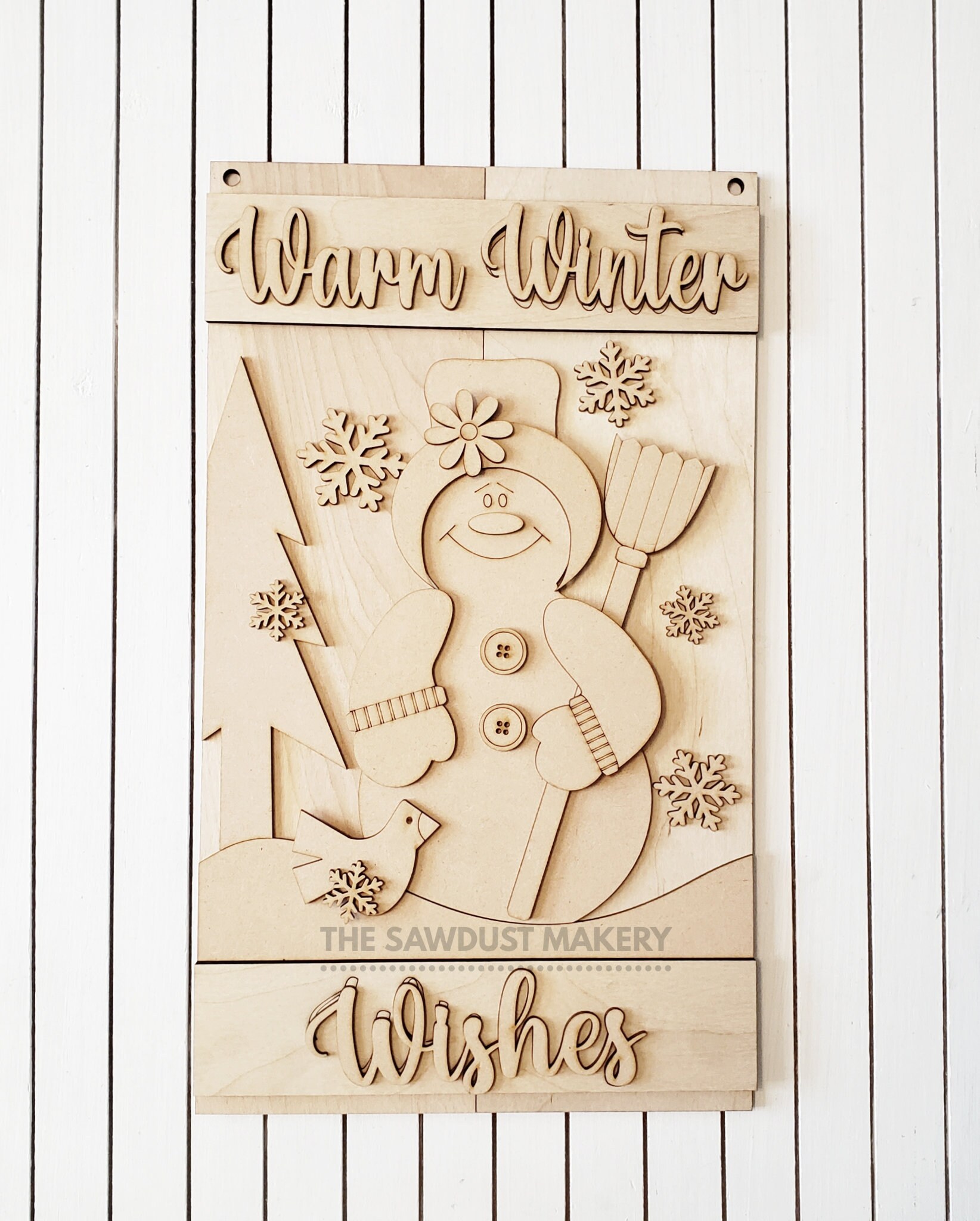 Snowman Pallet Sign Door Hanger SVG File Laser Cut File - Etsy
