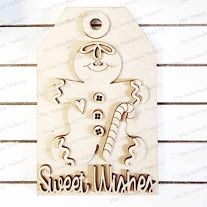 Gingerbread Sweet Wishes Gift Card Christmas Ornament SVG File | Laser ...