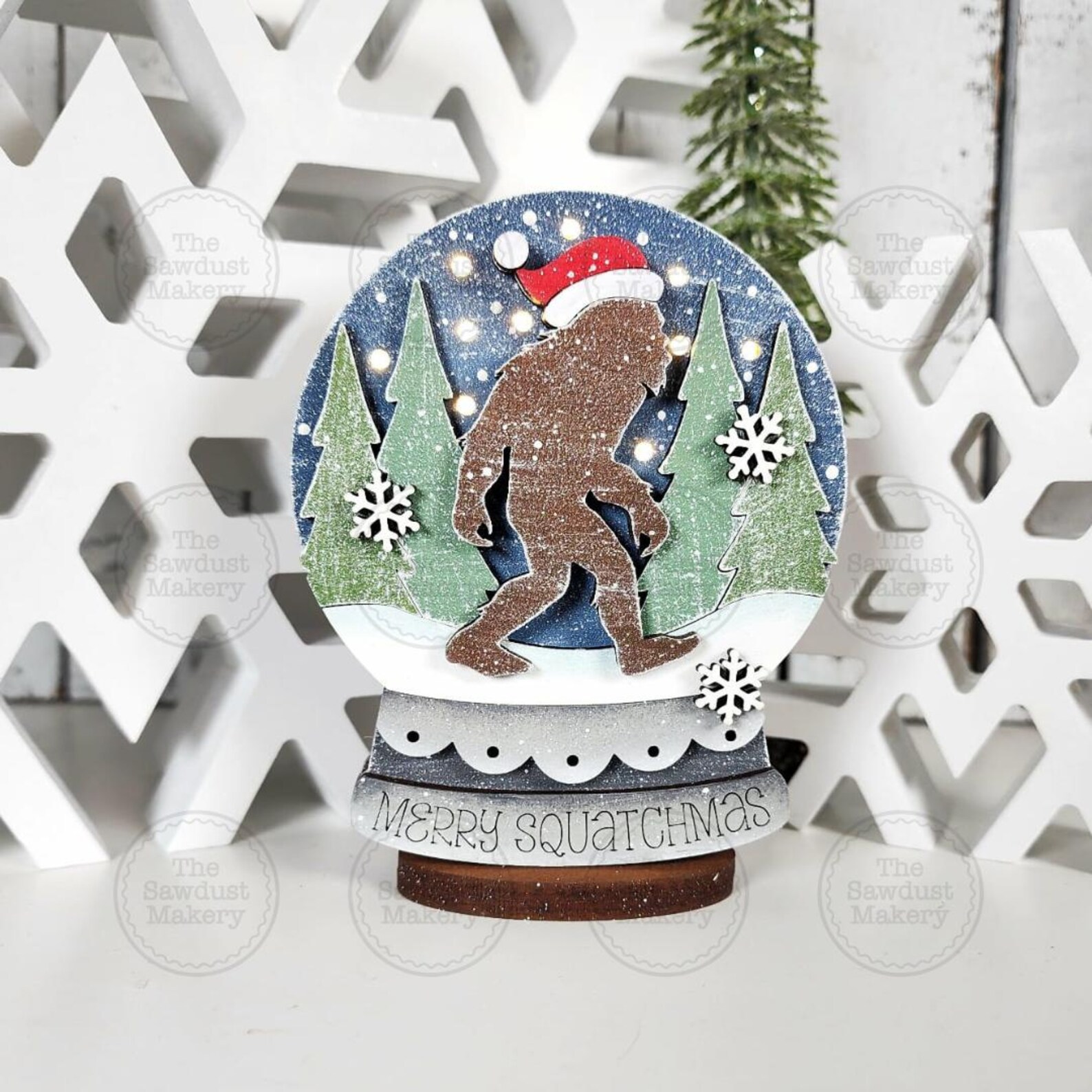 Sasquatch Bigfoot Lighted Snow Globe Ornament SVG File | Laser Cut File ...