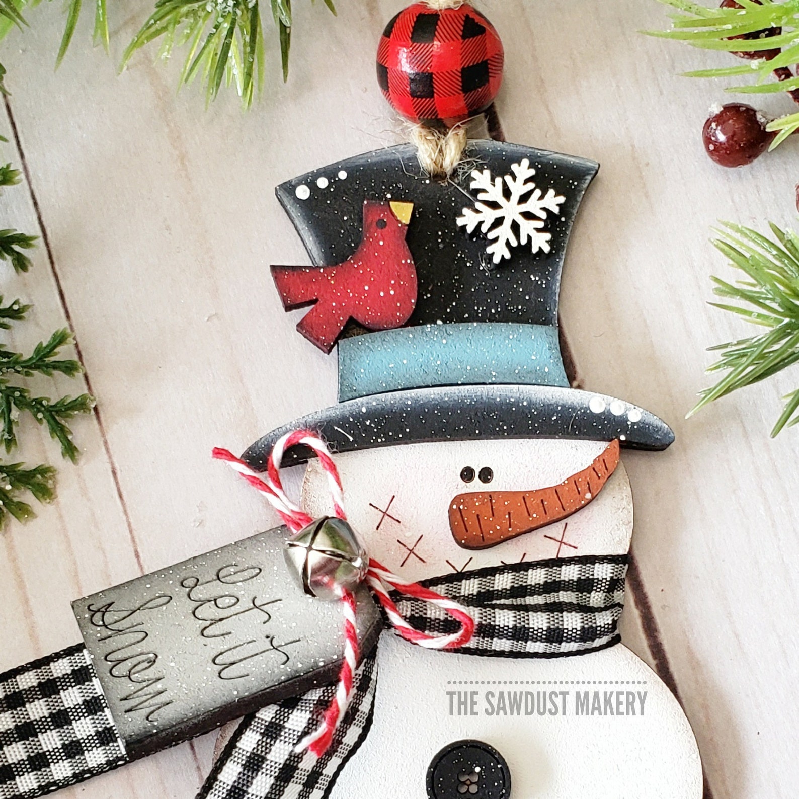 Snowbird Snowman Christmas Ornament SVG File Laser Cut File - Etsy