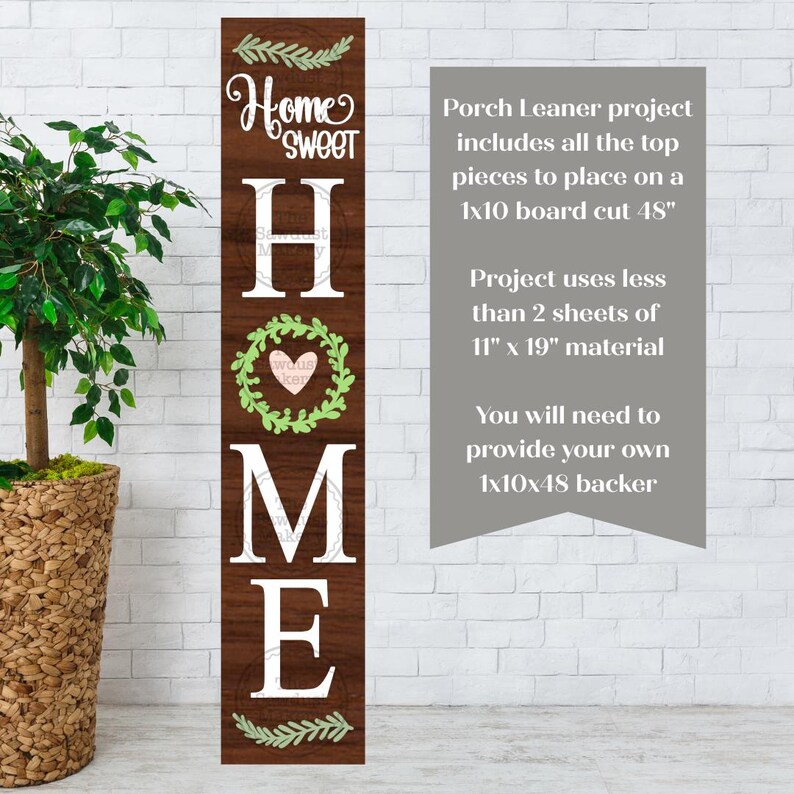 Home Sweet Home Porch Leaner SVG File | Laser Cut File | Welcome Sign ...