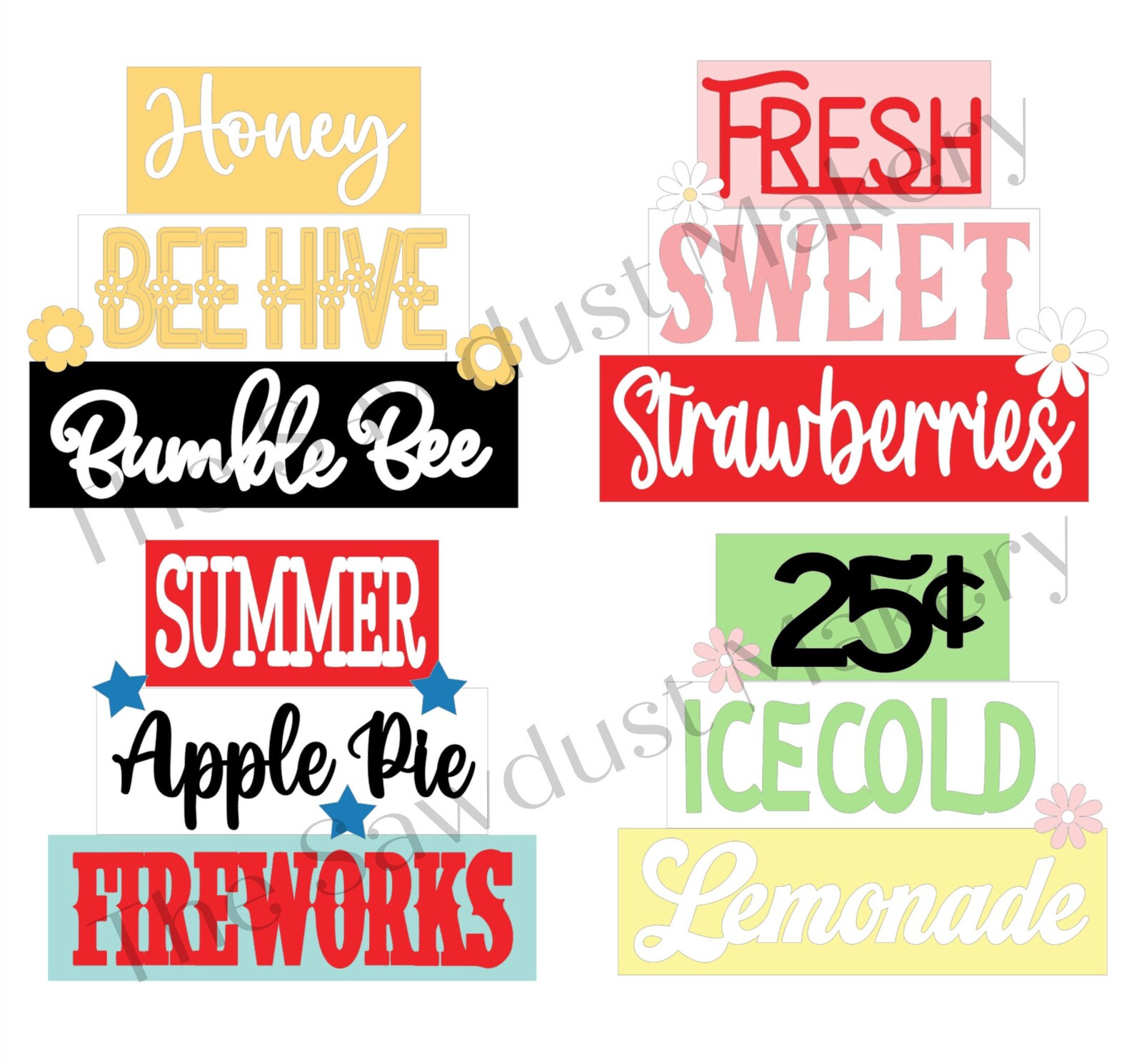 Summer Word Stackers | Summer Mini Block SVG | SVG File | Laser Cut ...