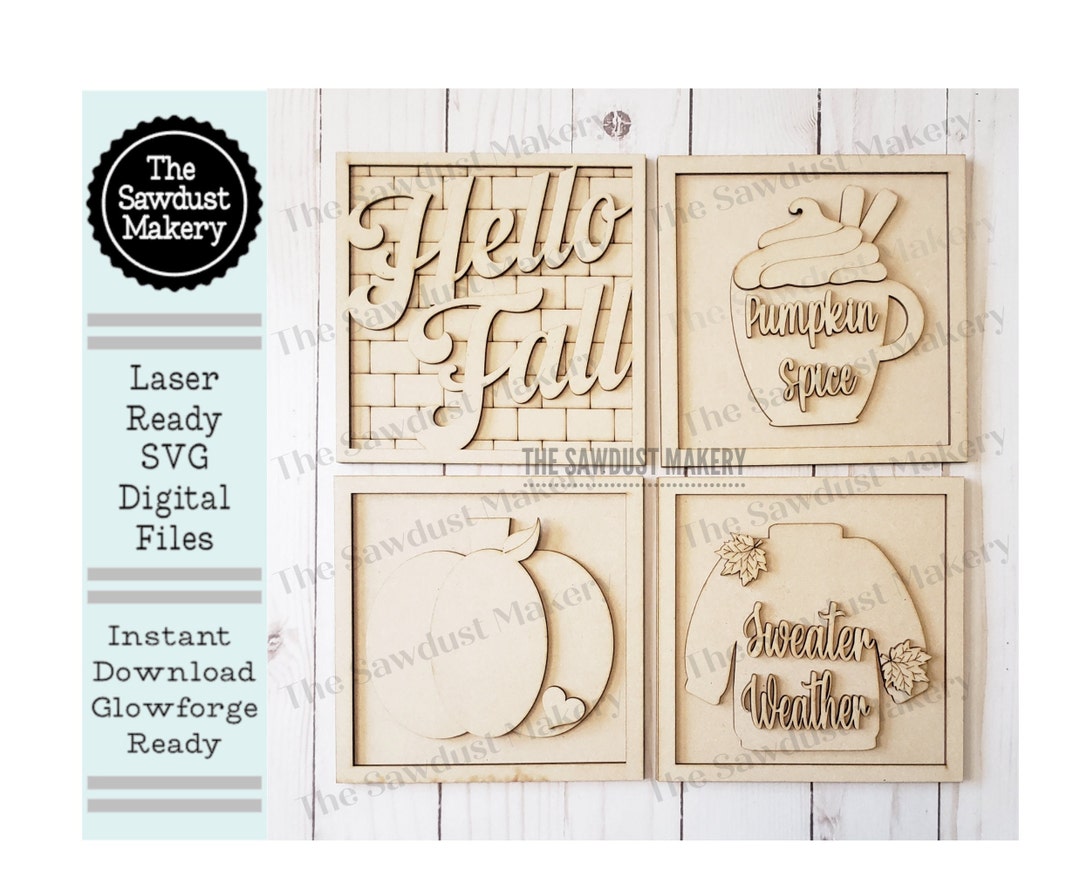 Hello Fall Sign Laser Cut File Laser Cut File Interchangeable Frame ...