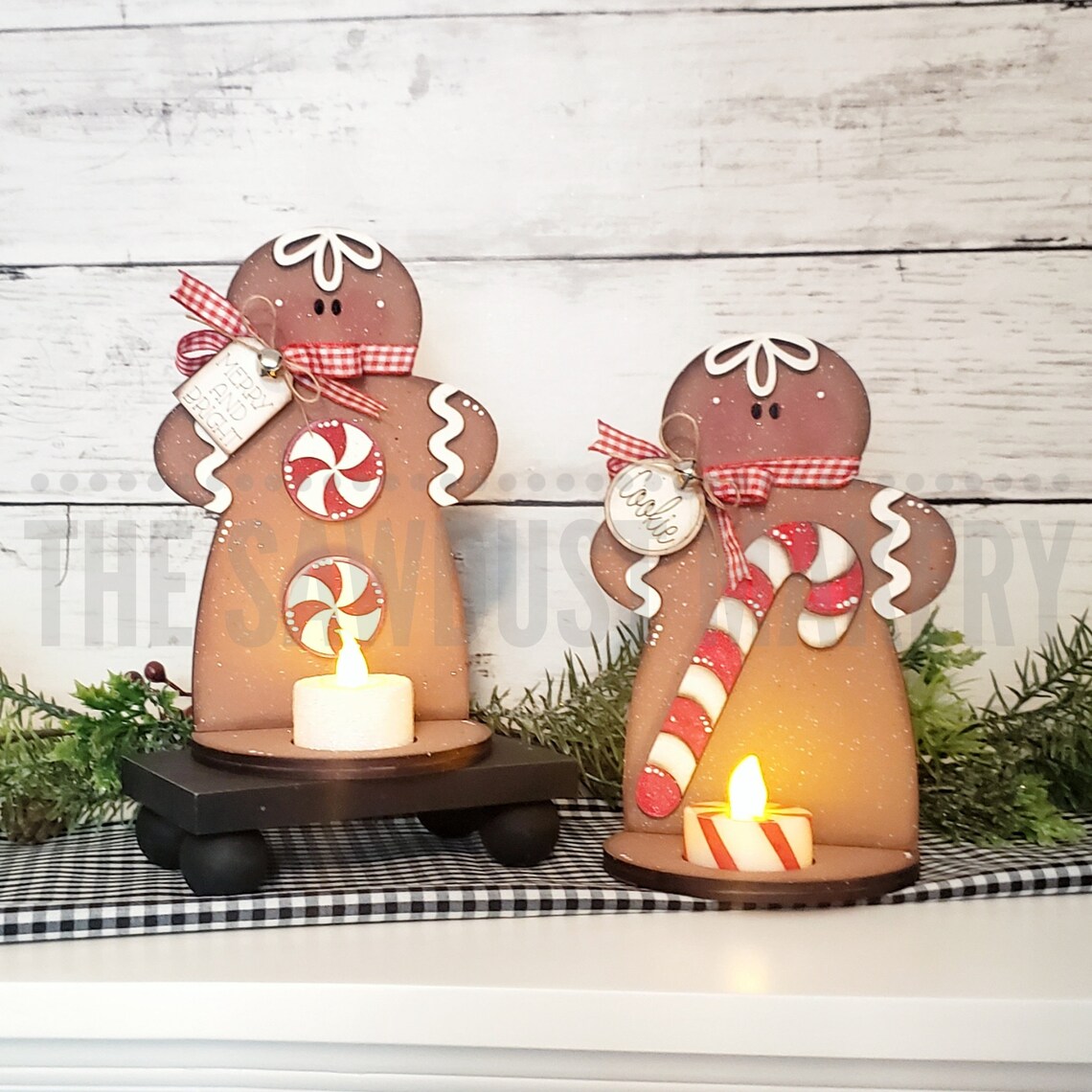 Gingerbread Votive Shelf Sitter SVG File Laser Cut File - Etsy