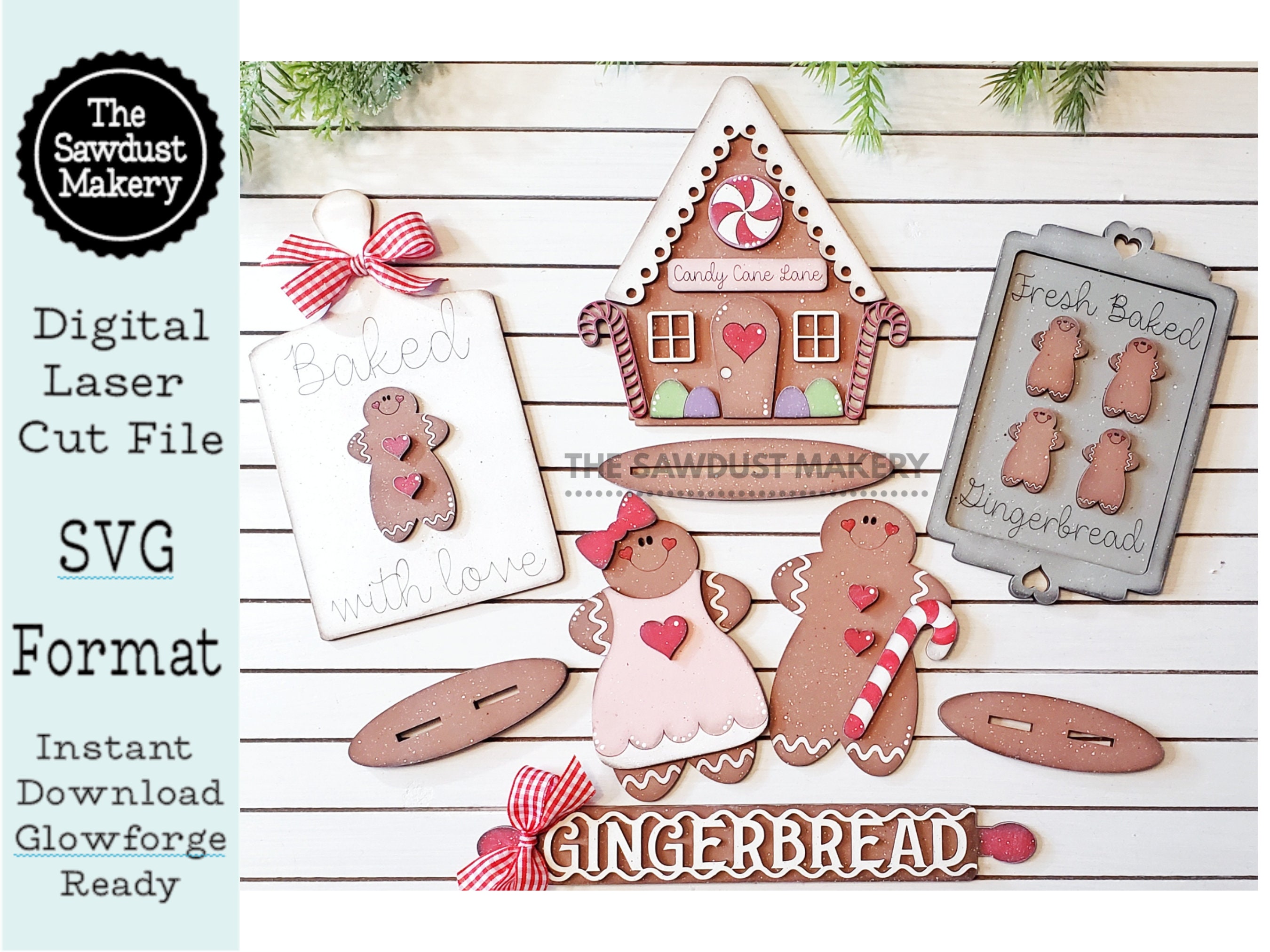 Gingerbread Baking SVG File | Laser Cut File | Glowforge | Gingerbread ...