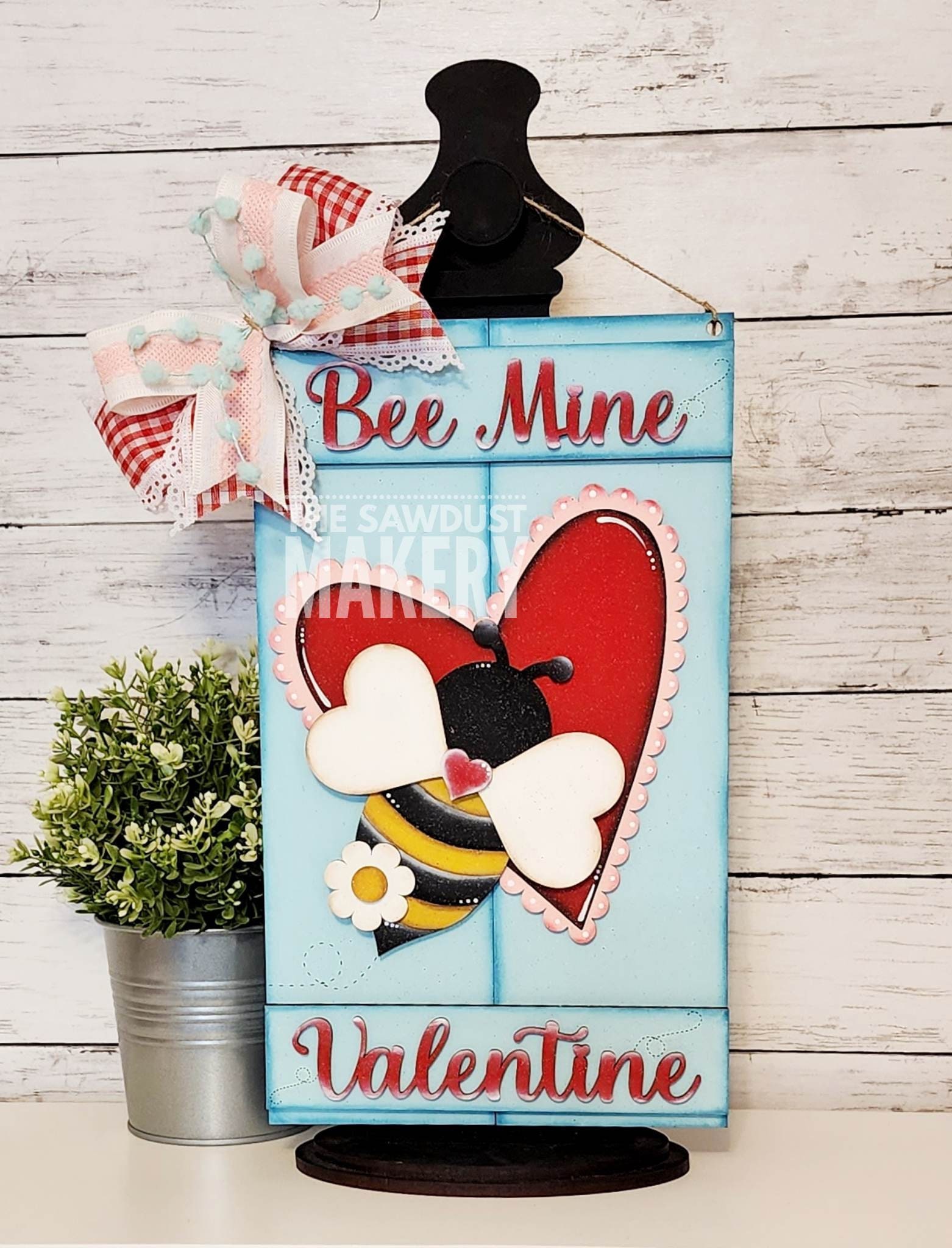 Valentine Bee Mine Pallet Sign Door Hanger SVG File Laser - Etsy