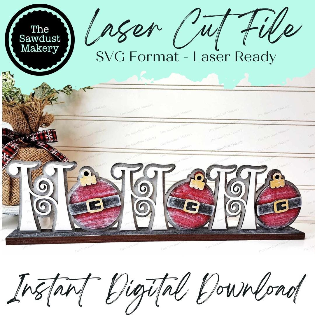 Ho Ho Ho Word Art Christmas Mantle Decor SVG File | Laser Cut File ...