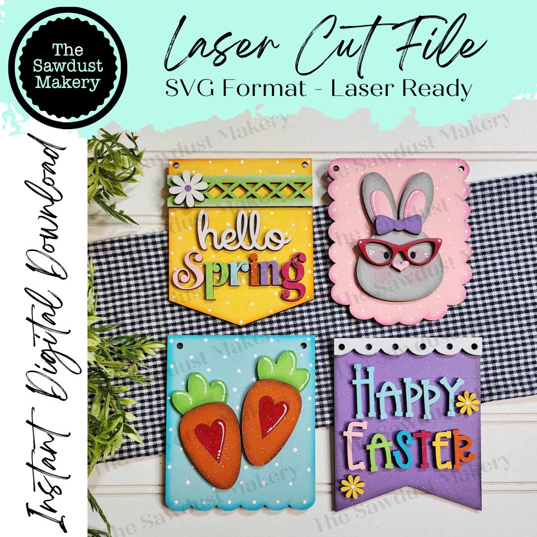 Easter & Spring Mini Hanger Signs | Spring Signs SVG | Door Hanger ...