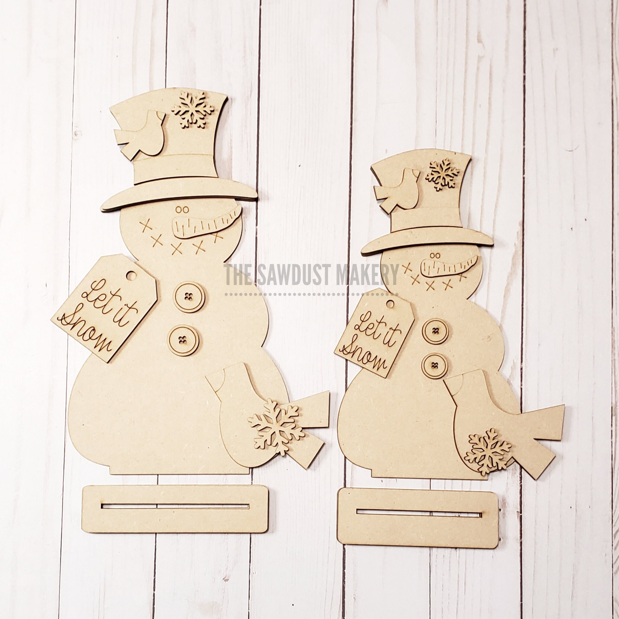 Standing Snowbird Snowmen SVG | Snowman Laser Cut File Let It Snow ...