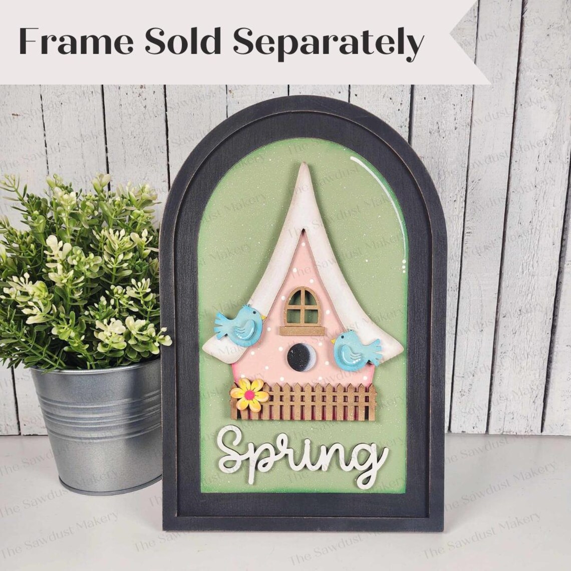 Interchangeable Large Arched Boho Sign Insert | Spring Birdhouse | SVG ...