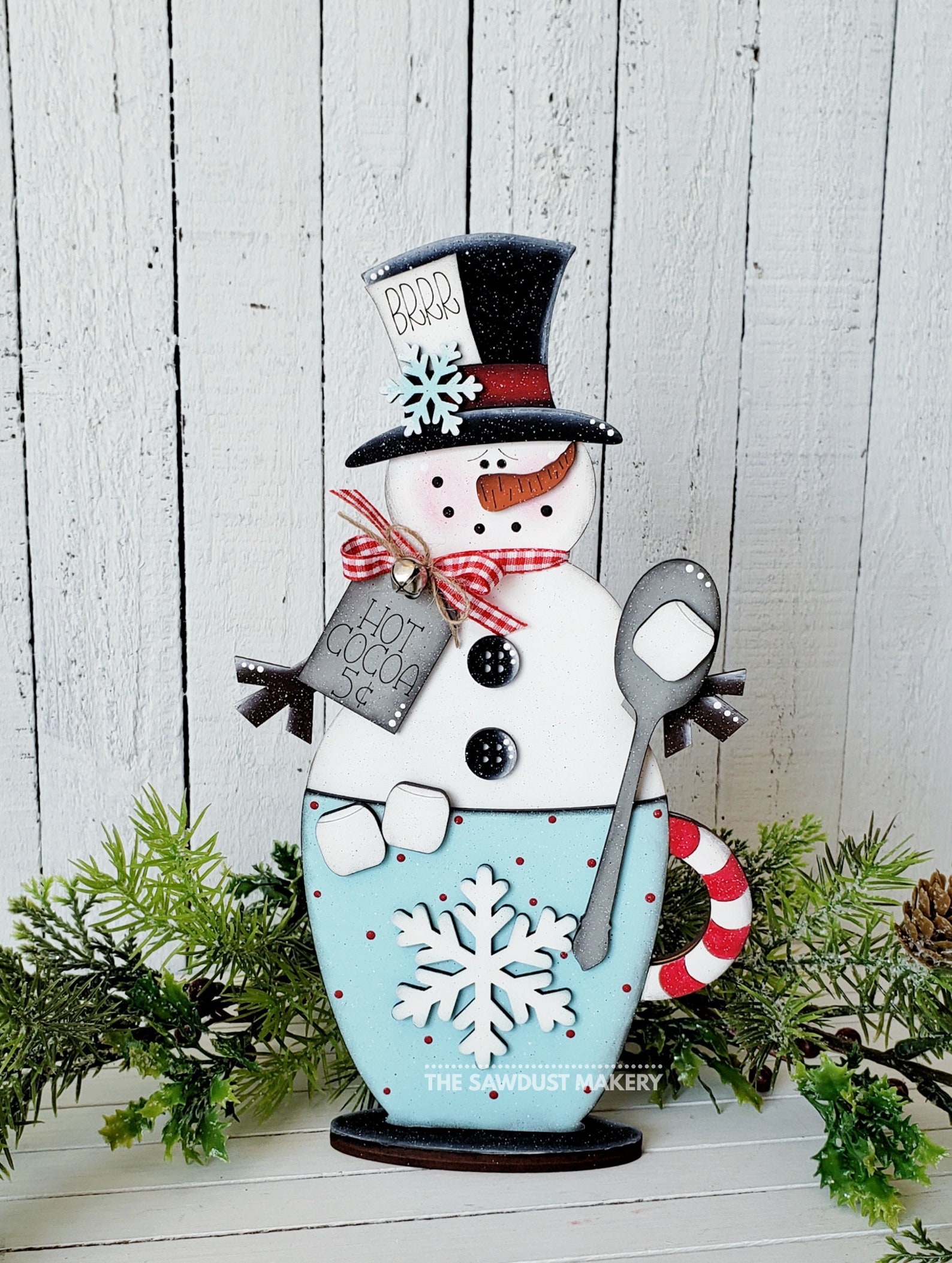 Hot Cocoa Snowman Mug SVG File Laser Cut File Winter - Etsy