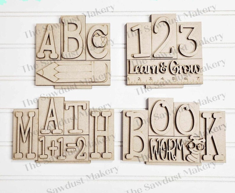 Add-on Mini School Word Block 3 & 4 Letter Sets | Mini Word Block SVG ...